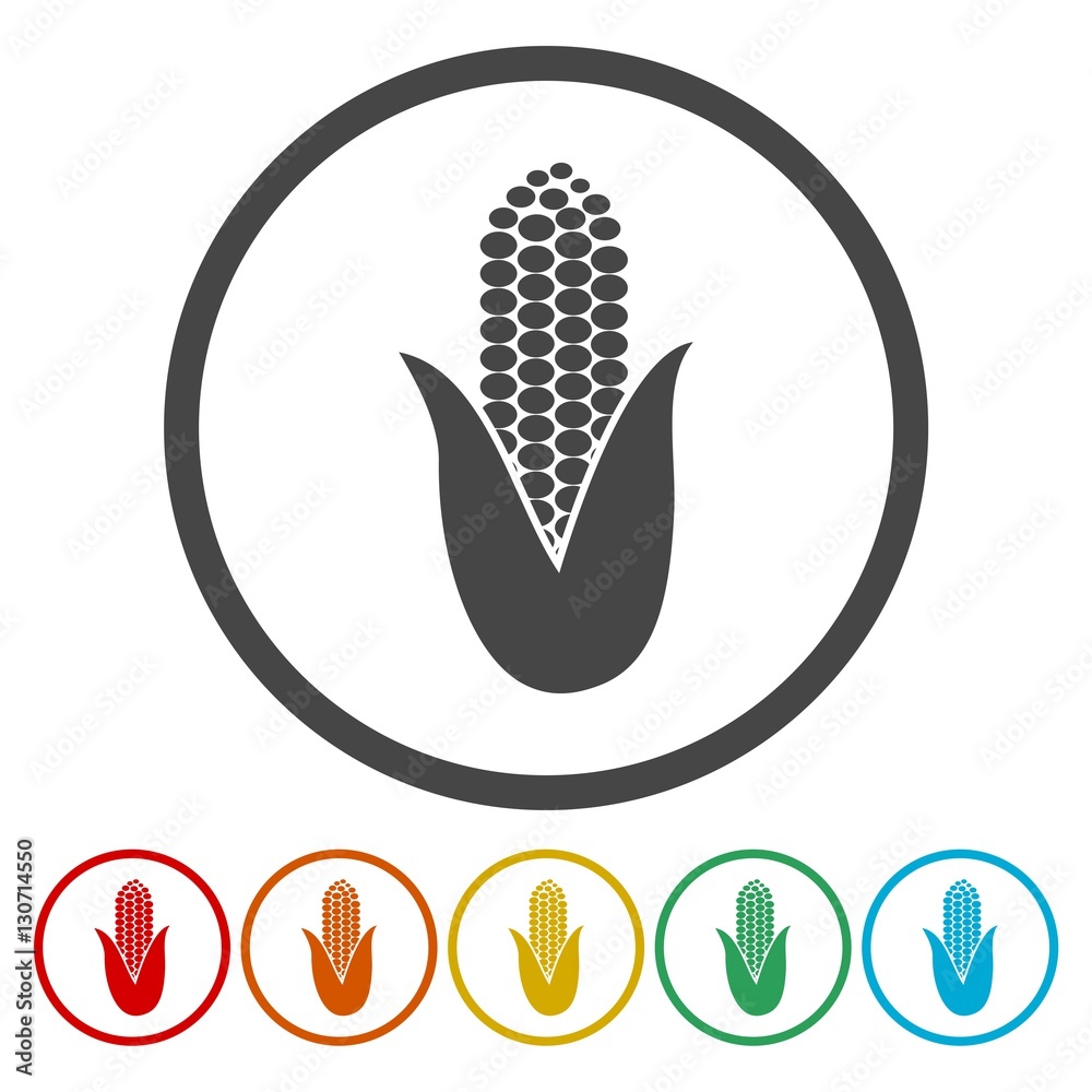 Corn symbol icons set Stock Vector | Adobe Stock