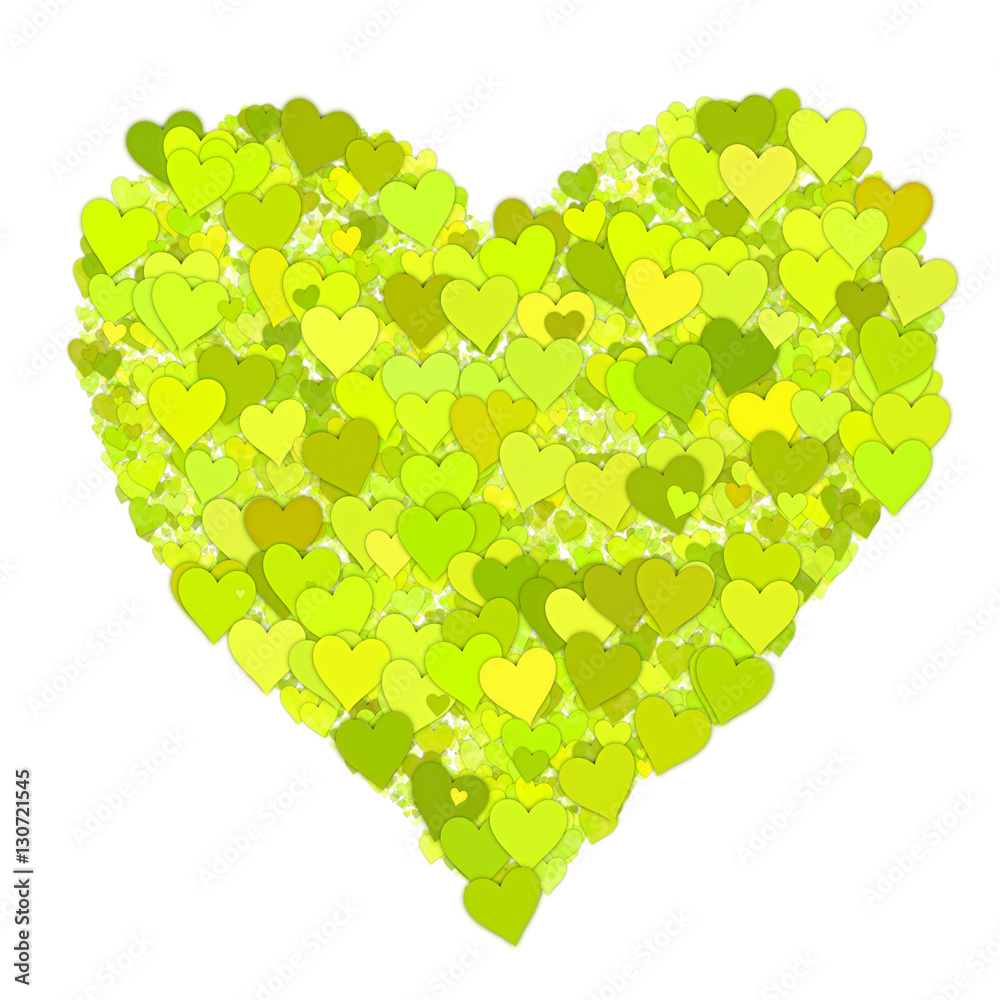 Small yellow and green hearts on white backgrounds. Stock Illustration ...