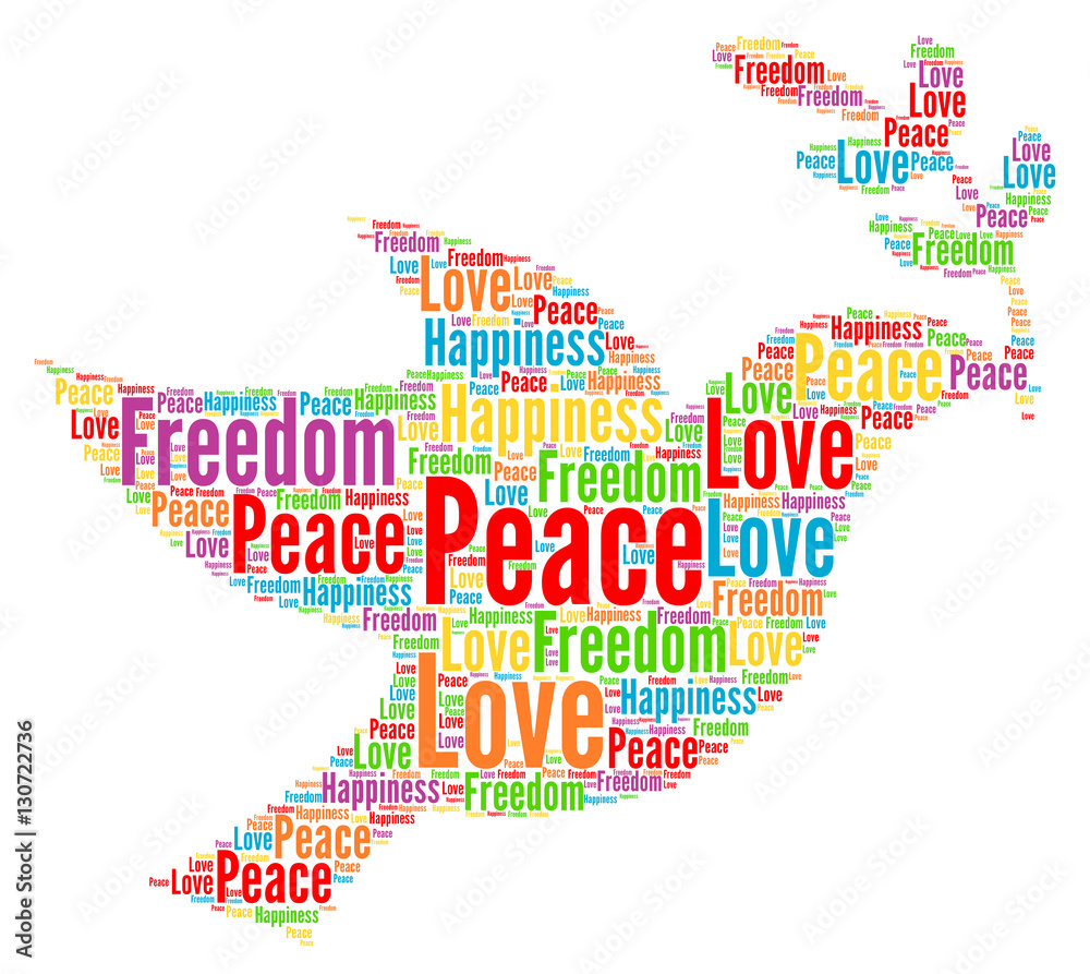 Peace, love, freedom and happiness Stock Illustration | Adobe Stock