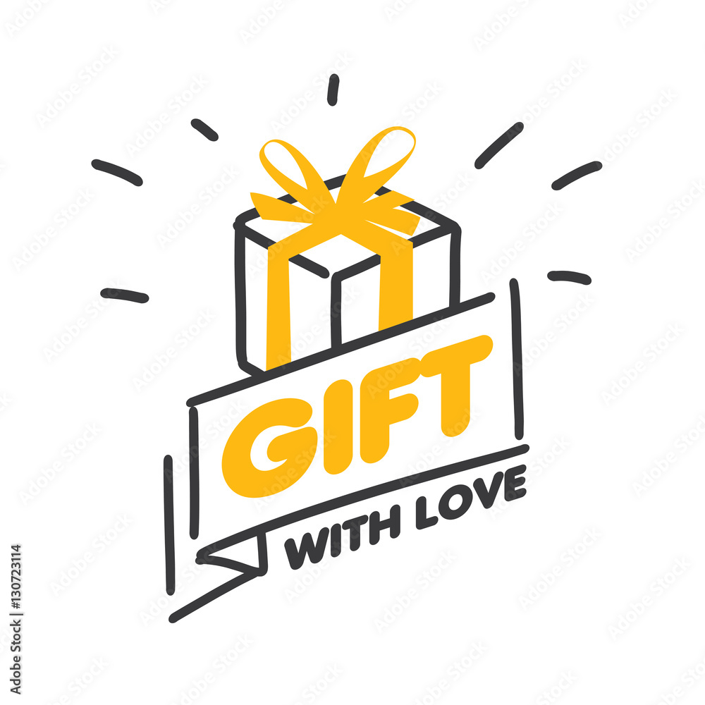 vector logo gift Stock Vector | Adobe Stock