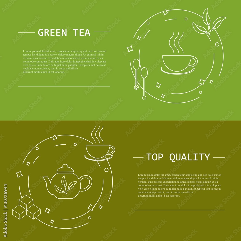 Design elements of tea concept, stock vector illustration. Vector ...