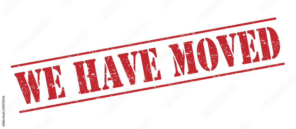 we have moved red stamp on white background Stock Illustration | Adobe ...