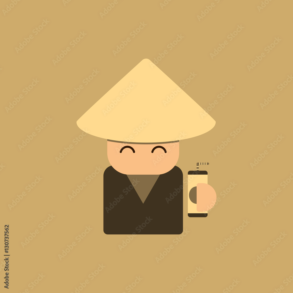 China man Vector illustration of Chinese new year celebration in flat ...