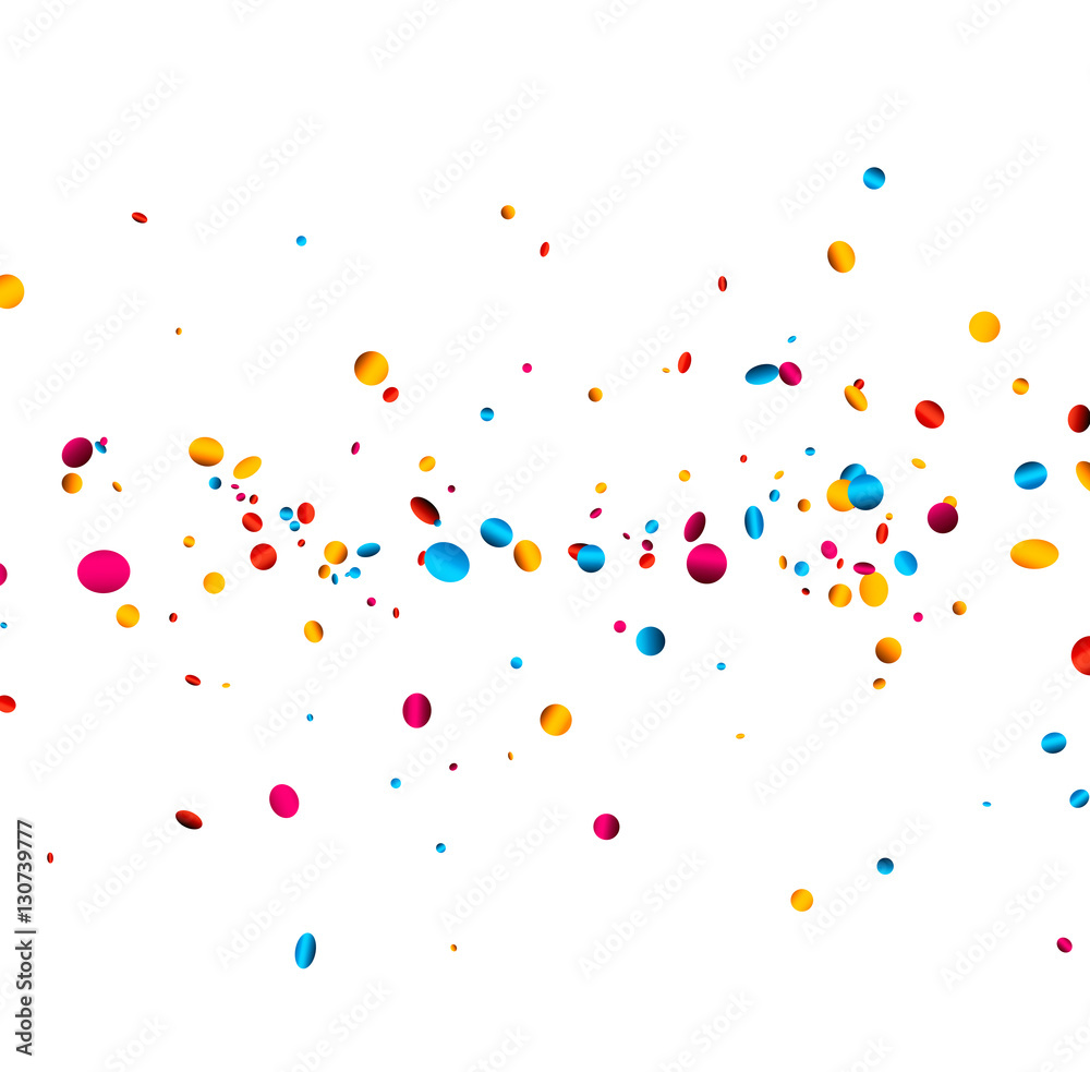 White background with colorful confetti. Stock Vector | Adobe Stock