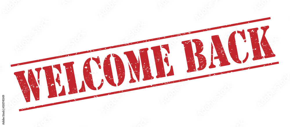 welcome back red stamp on white background Stock Illustration | Adobe Stock