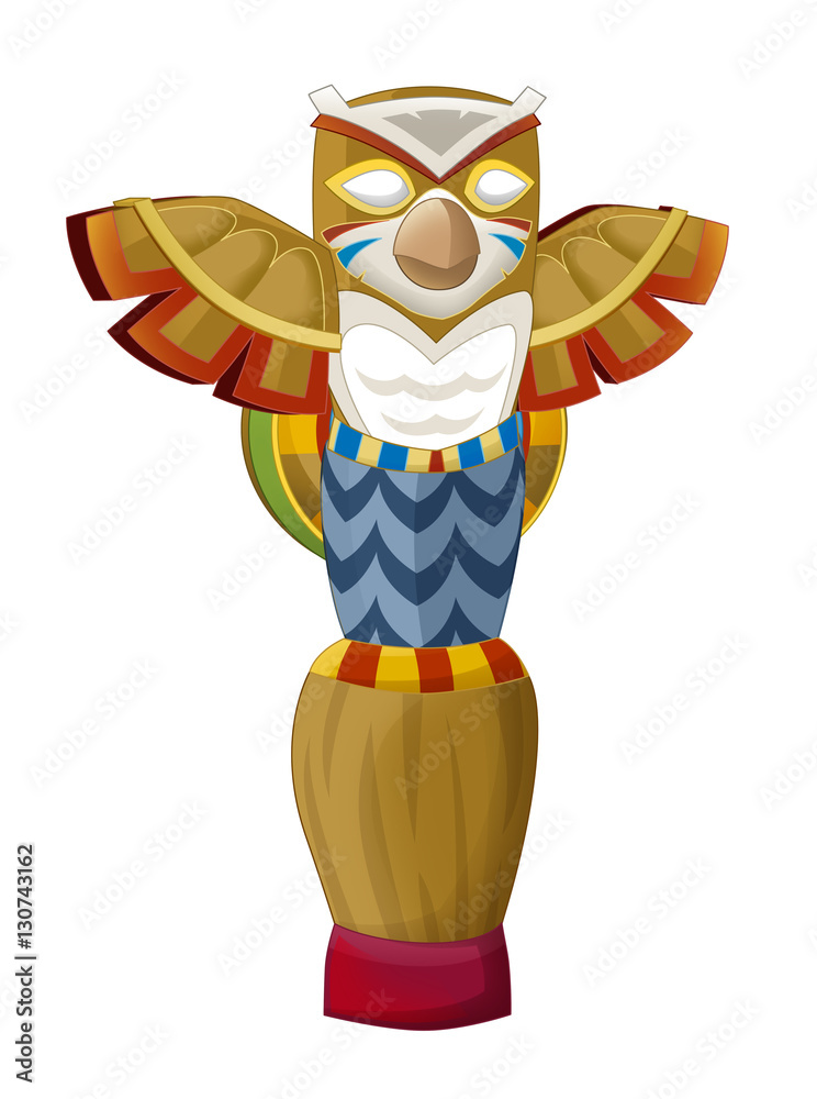 Cartoon funny totem - isolated - illustration for children Stock ...