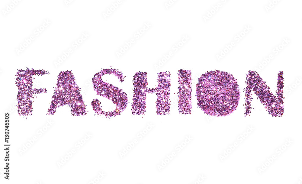 Word Fashion of purple glitter on white background Stock Photo | Adobe ...