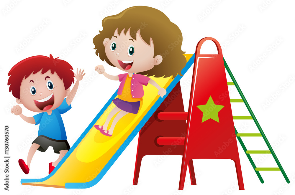 Kids Sliding Clipart