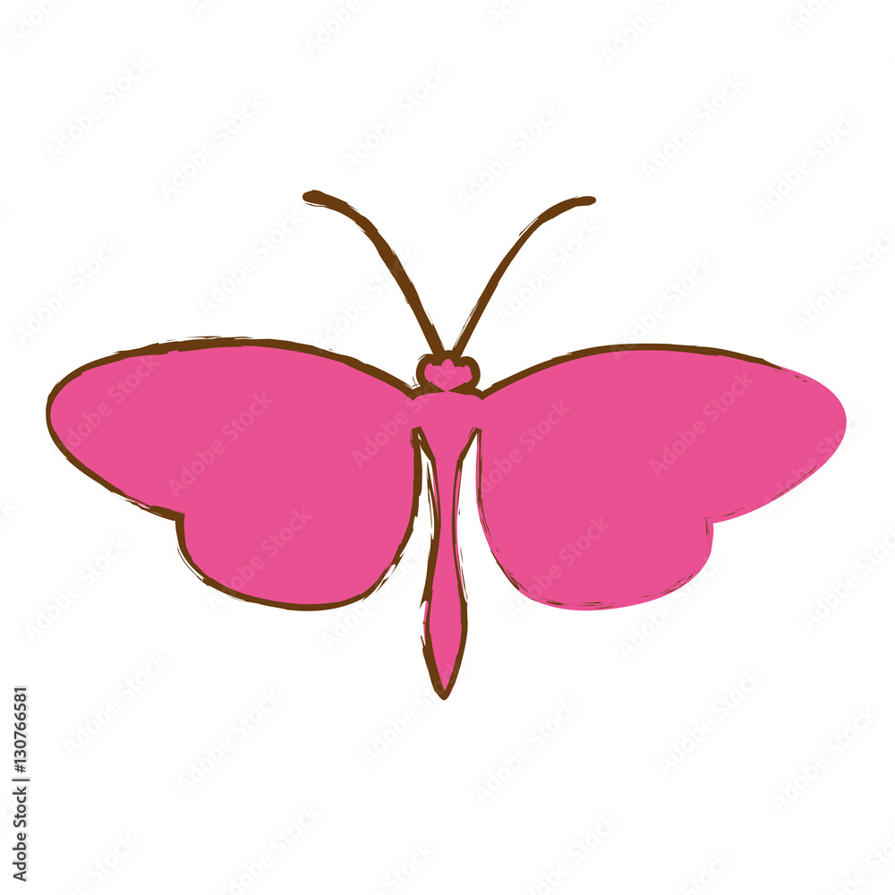 pink butterfly icon over white background. vector illustration Stock ...