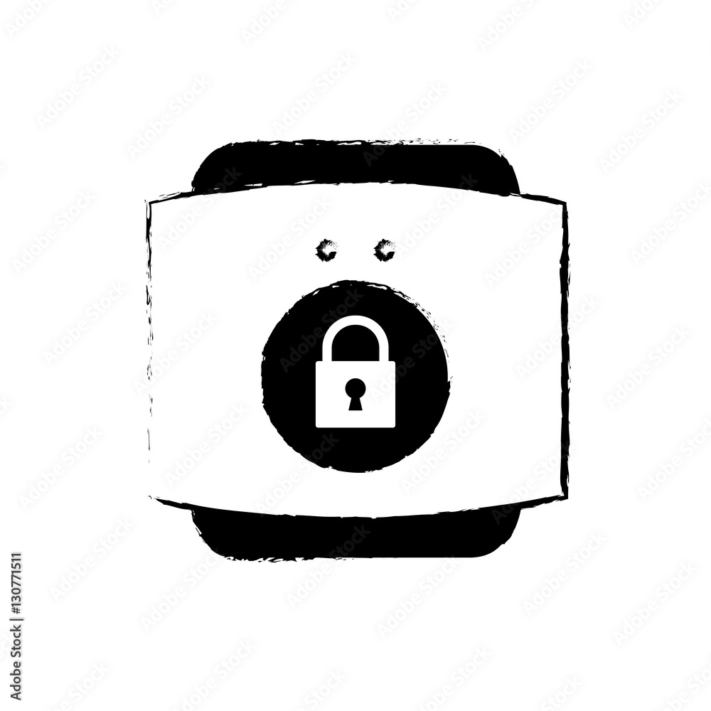 sketch smart watch wearable technology accessorie vector illustration ...