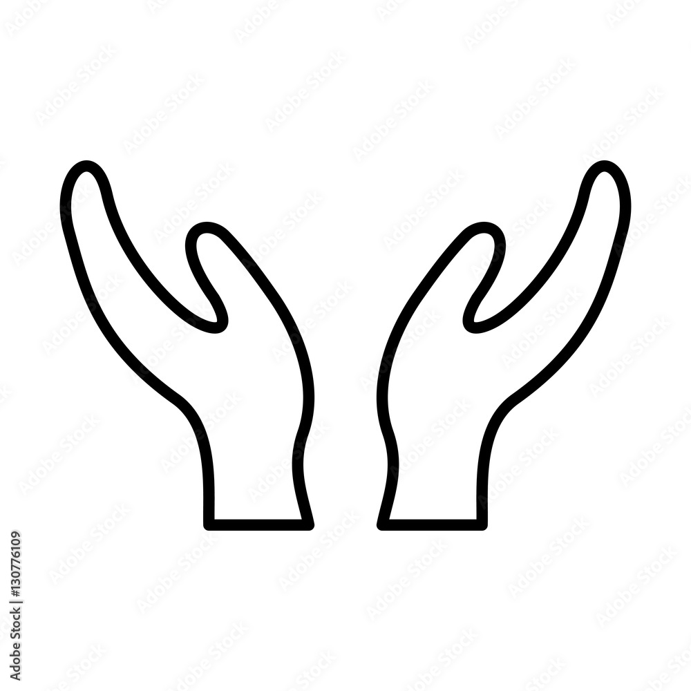 Human hand silhouette Design Vector illustration, white background ...