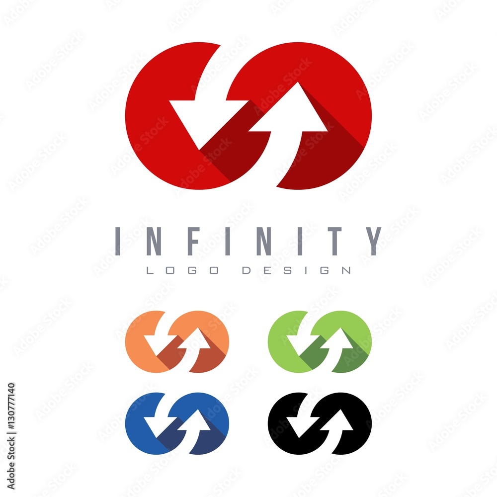 Arrow Infinity With Shadow Design Logo Vector, Simple For Business Logo ...