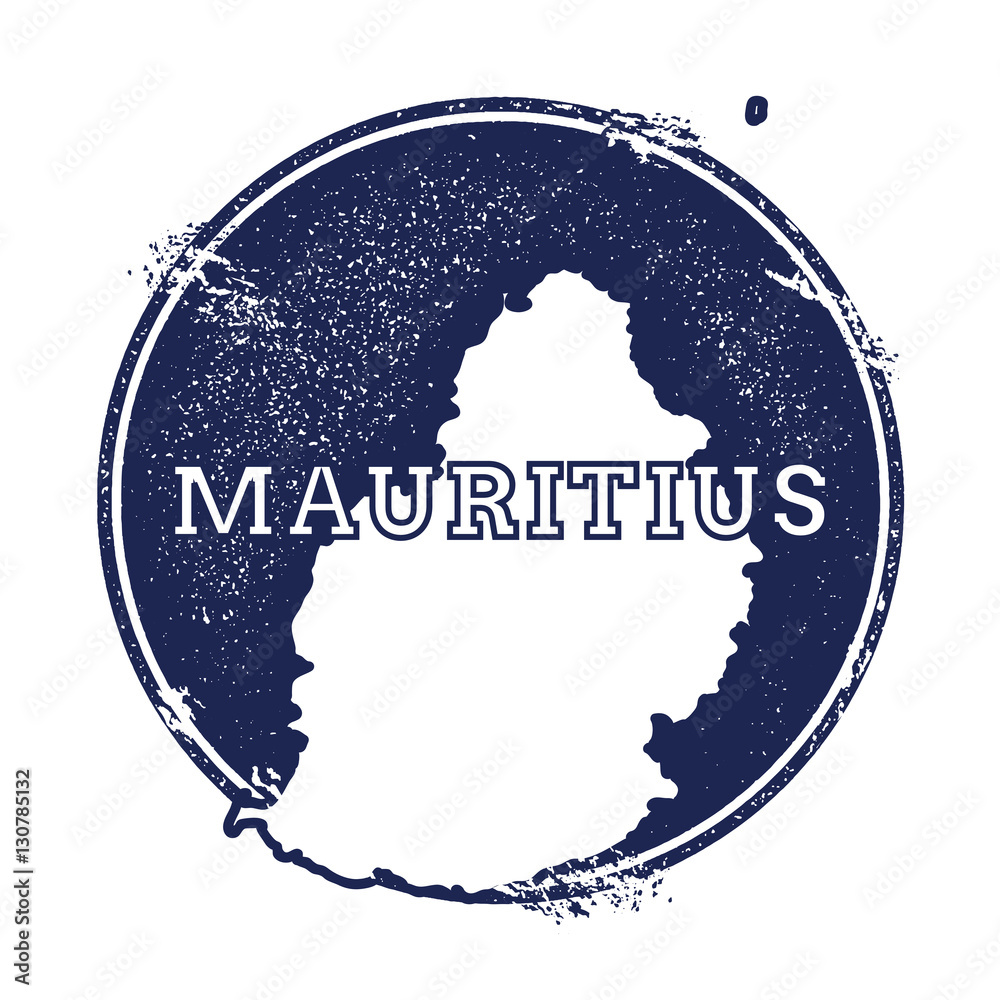 Mauritius vector map. Grunge rubber stamp with the name and map of ...