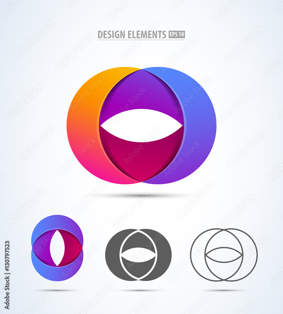 Vector abstract 3d letter o logo design elements. Origami. Corporate ...