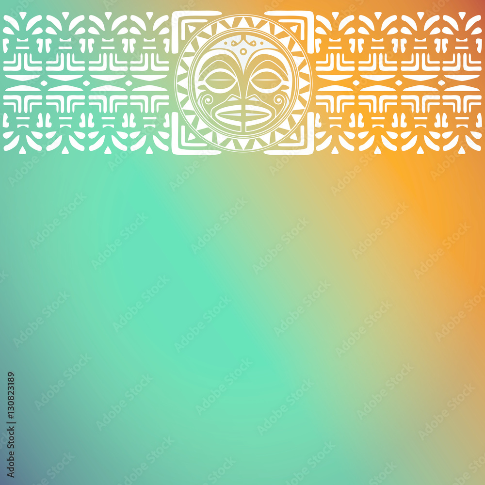Polynesian art background for menu Stock Vector | Adobe Stock