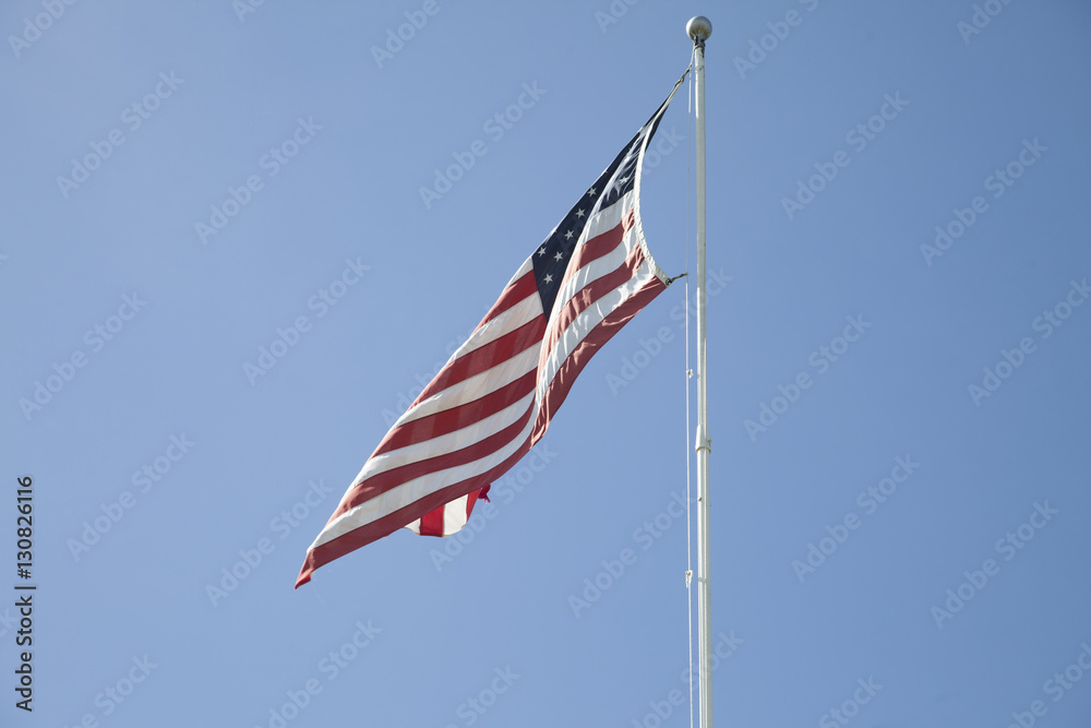American Flag Flapping in the Wind Stock-Foto | Adobe Stock