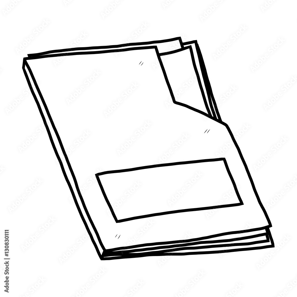 document files / cartoon vector and illustration, black and white, hand ...