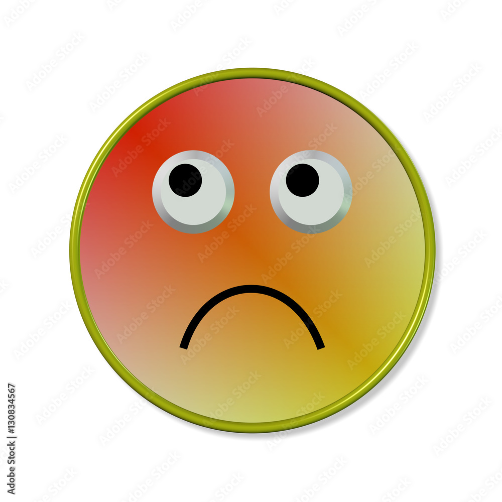 Smiley, pessimistisch, traurig, böse ilustración de Stock | Adobe Stock