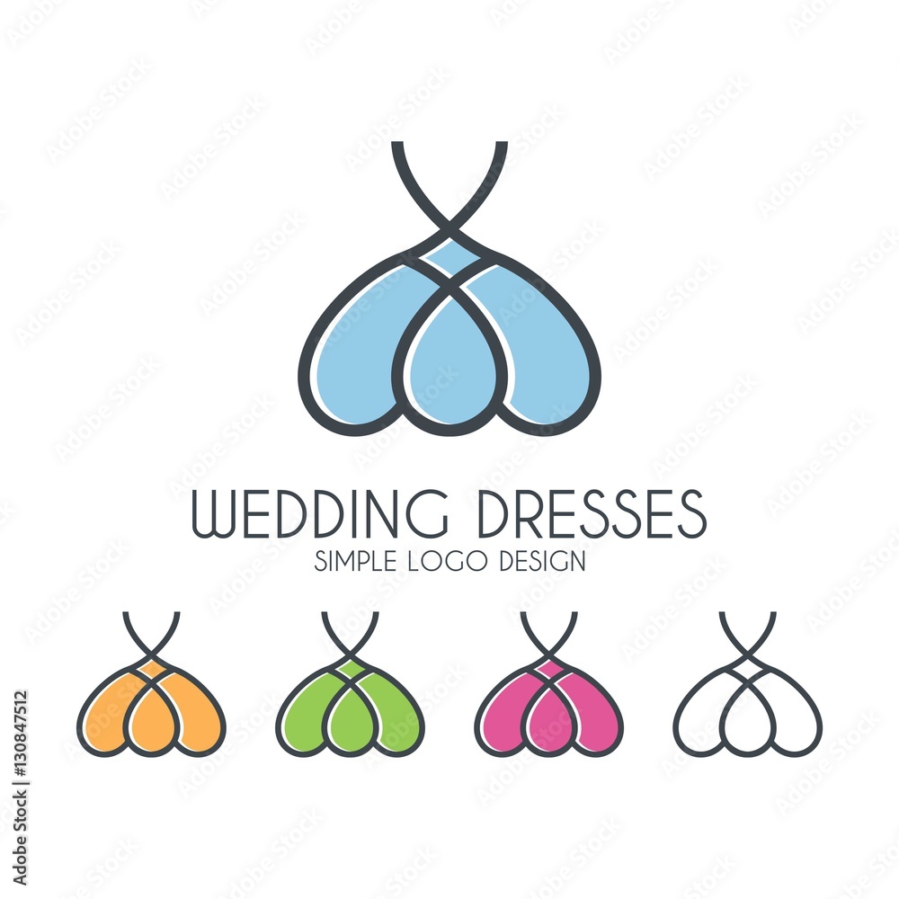 My Wedding Dresses Simple Logo Design Illustration Stock Vector | Adobe ...