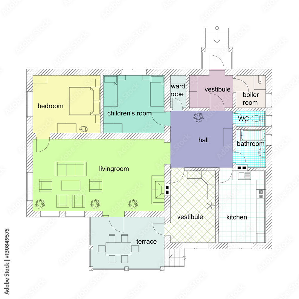 Architectural Plans Colored