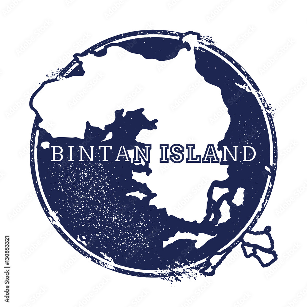 Bintan Island vector map. Grunge rubber stamp with the name and map of ...