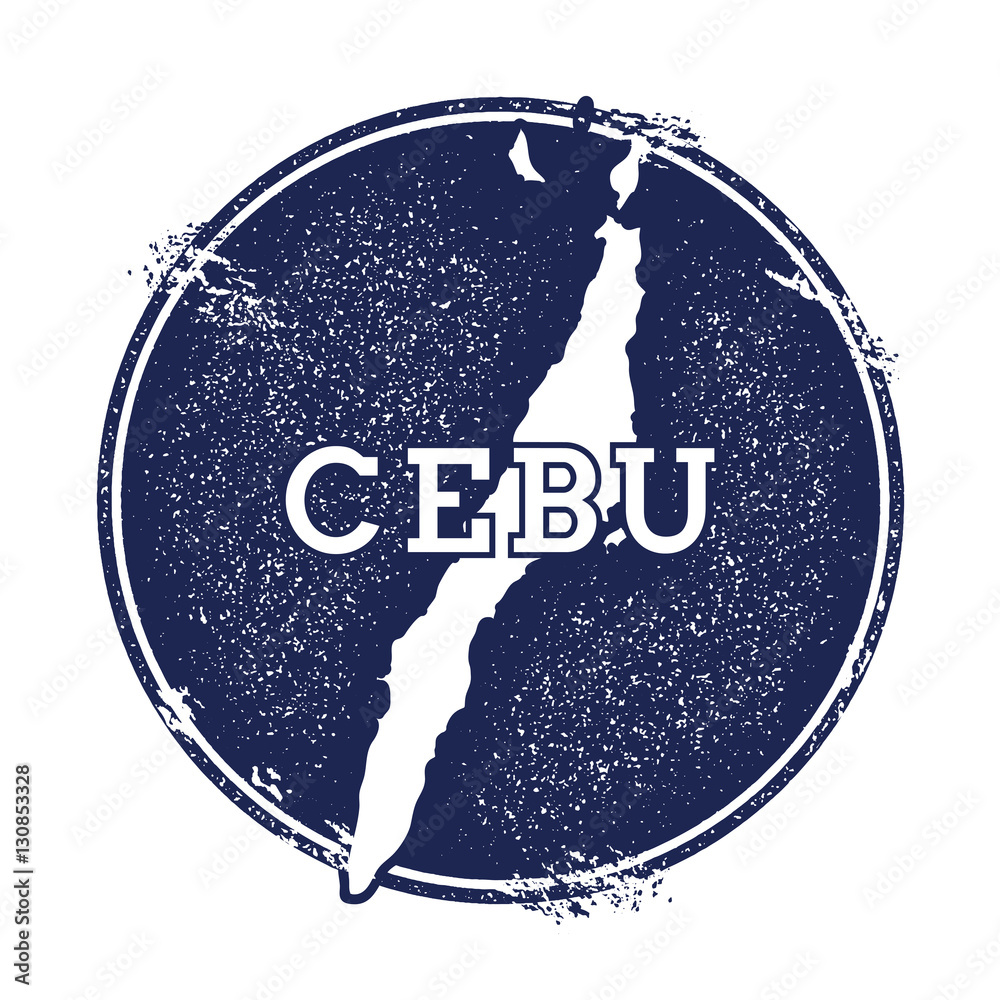 Vetor de Cebu vector map. Grunge rubber stamp with the name and map of ...