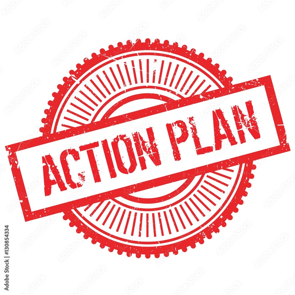 Action plan stamp. Grunge design with dust scratches. Effects can be ...