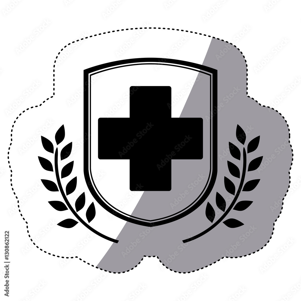 Cross shape icon. Medical health care hospital and emergency theme ...