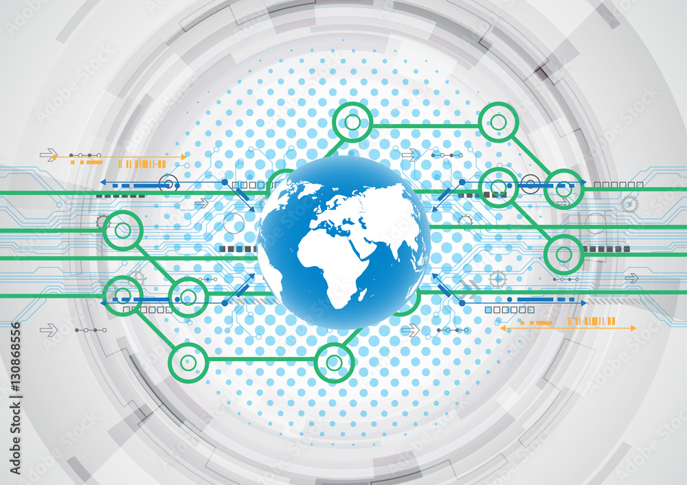 Abstract future technology concept background with various , vector ...