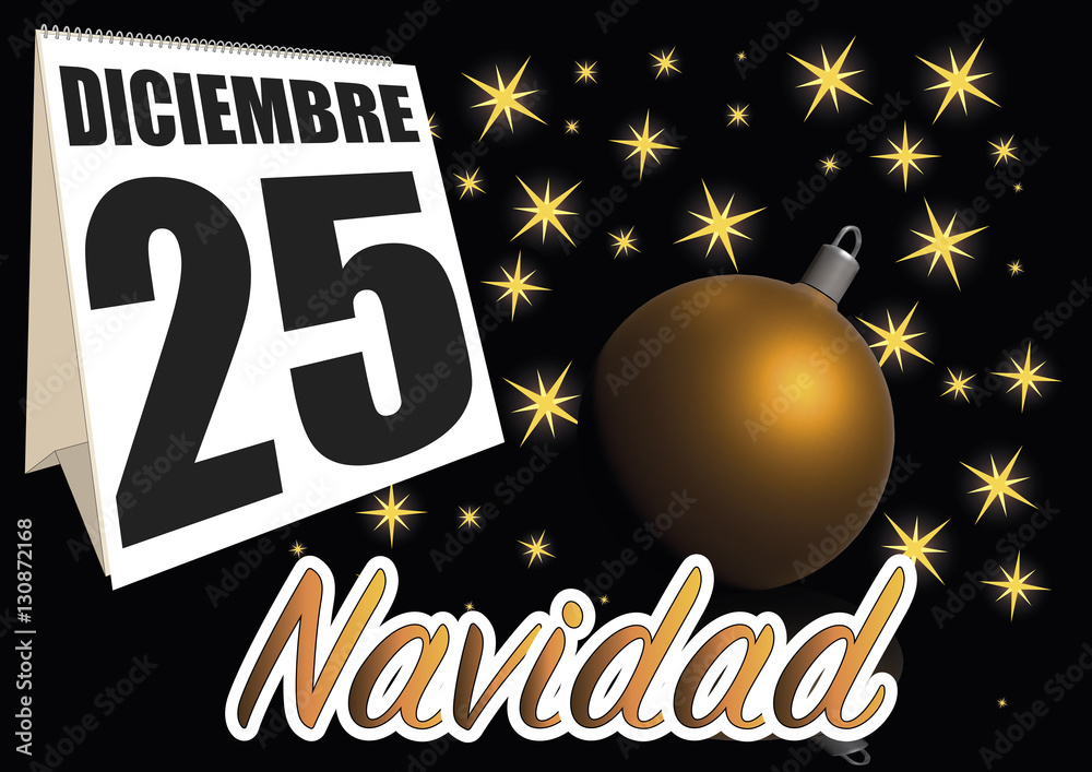 dia de navidad calendario. Christmas day calendar sheet Stock Vector ...