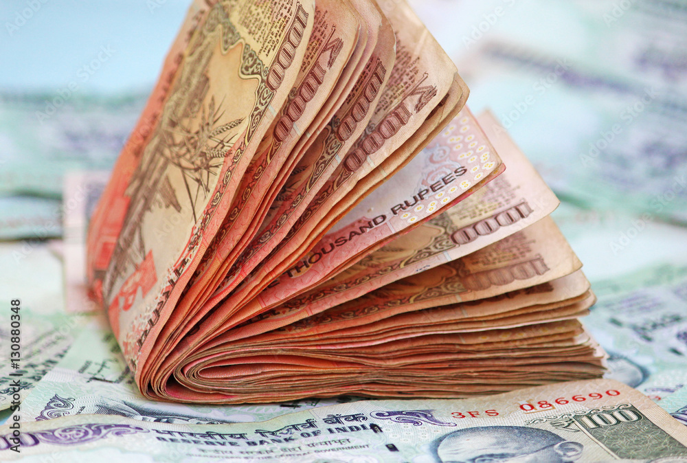 Indian currency Rs. 1000 and Rs. 100 Stock Photo | Adobe Stock