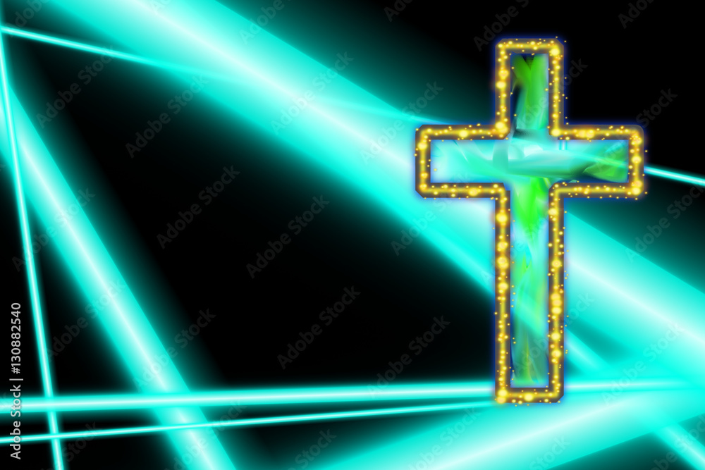Colorful picture of a Cross / The cross is the symbol of love Stock ...