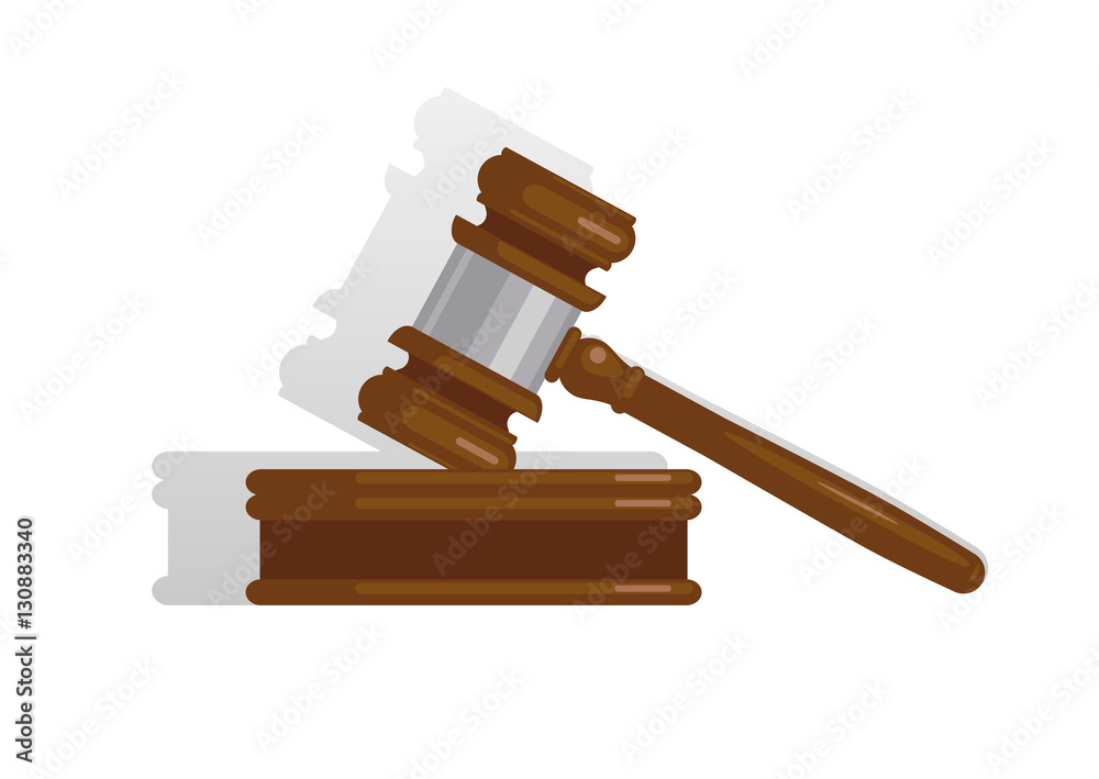 isolated judge gavel on a white background, vector illustration Stock ...
