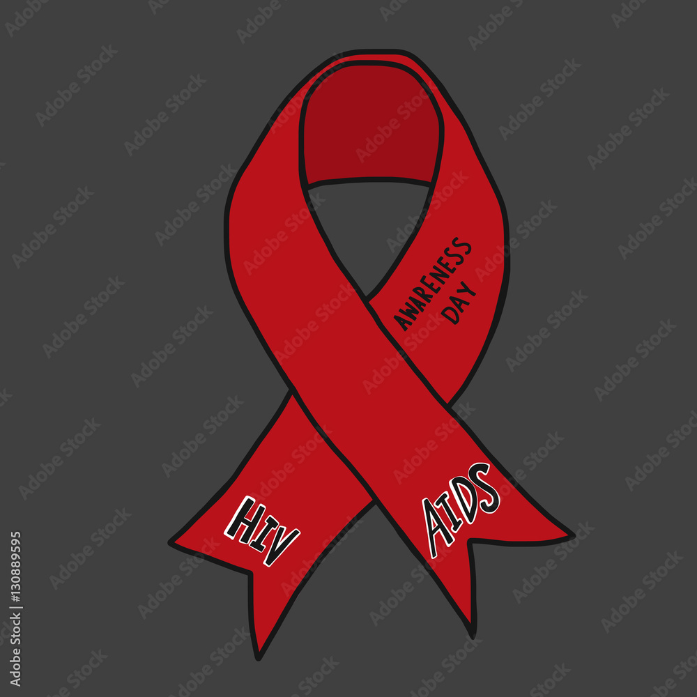 Aids Red Ribbon Vector