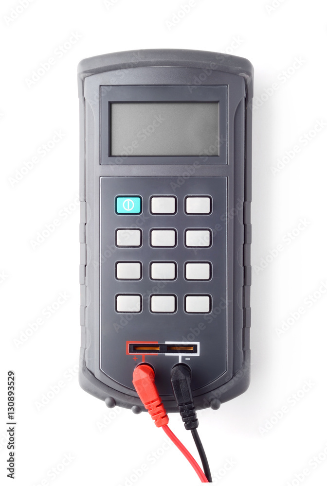 Digital handheld LCR meter isolated on white Stock Photo | Adobe Stock