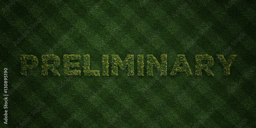 PRELIMINARY - fresh Grass letters with flowers and dandelions - 3D ...