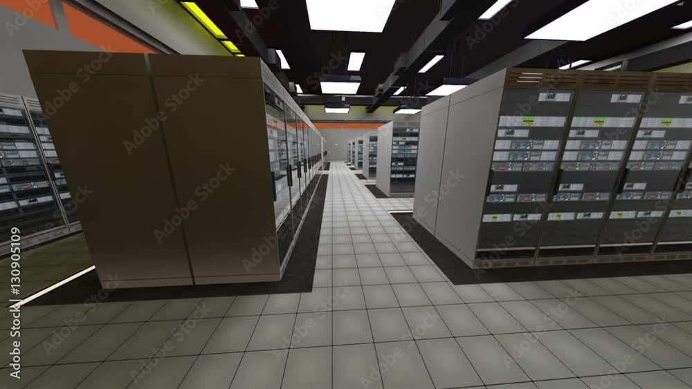 Data Center Server Room Rendefarm Hi-Tech Cluster Storage System Stock ...