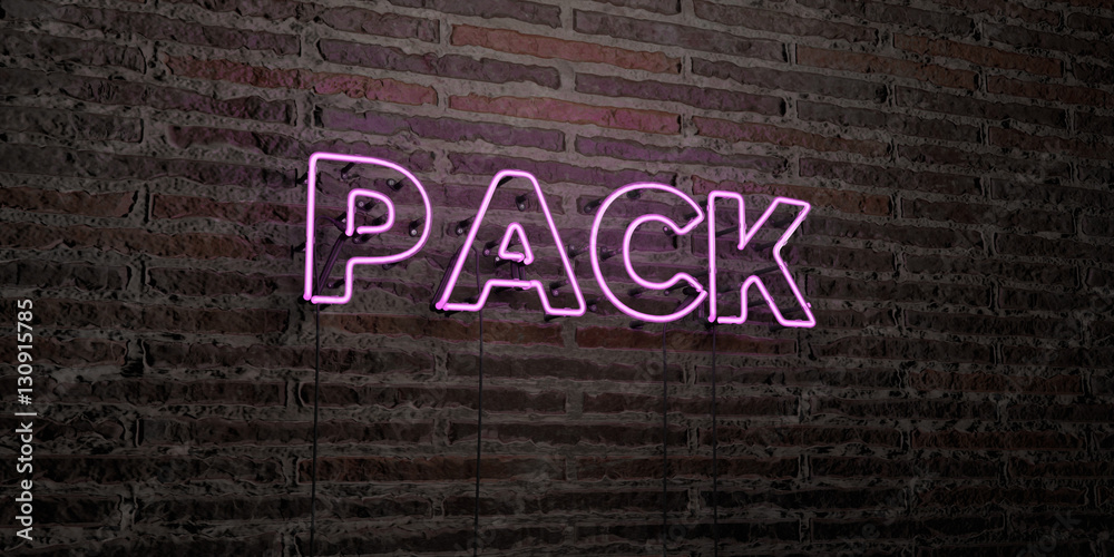 PACK -Realistic Neon Sign on Brick Wall background - 3D rendered ...