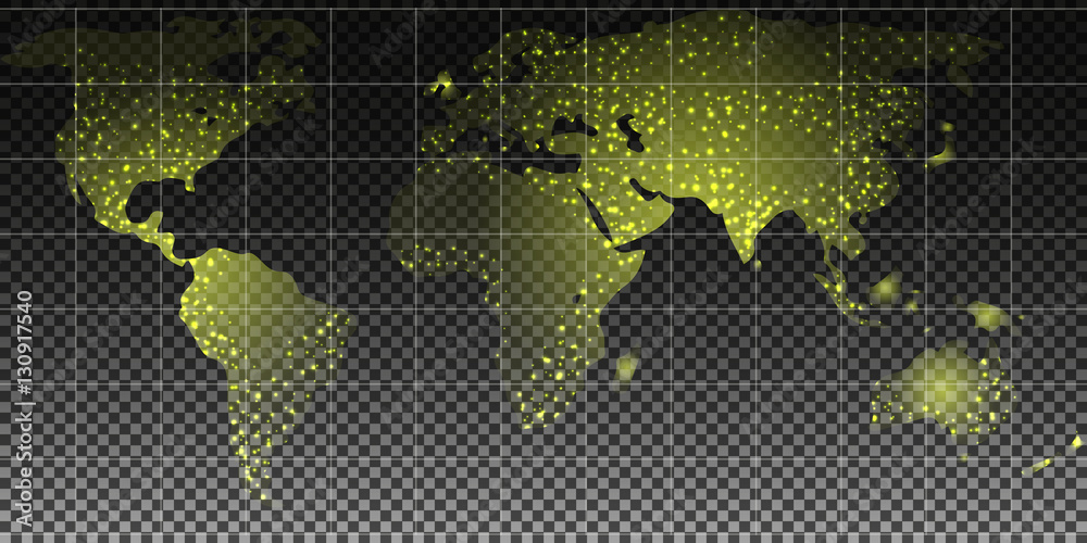 Earth city lights political map Stock Vector | Adobe Stock