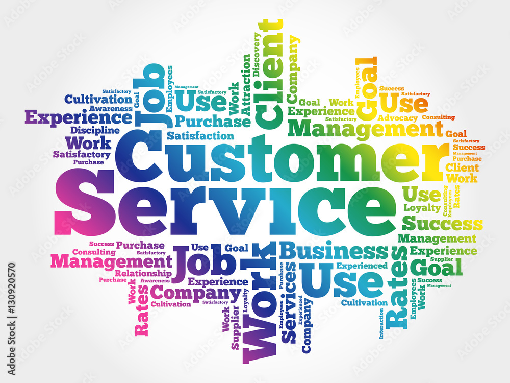 Customer Service word cloud, business concept background Stock Vector ...
