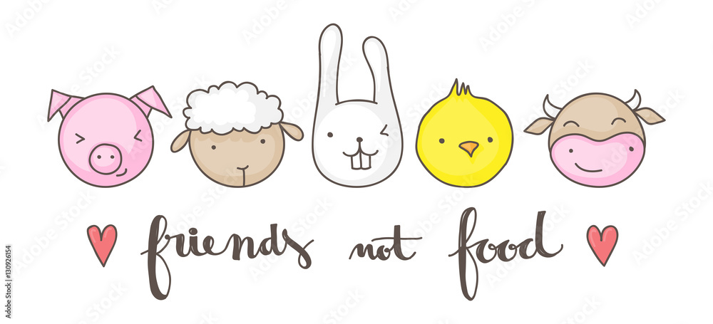 Friends not food Stock Vector | Adobe Stock