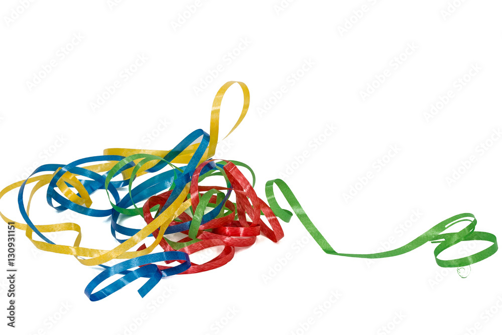 Multicolored streamer, isolated on white background Stock Photo | Adobe ...
