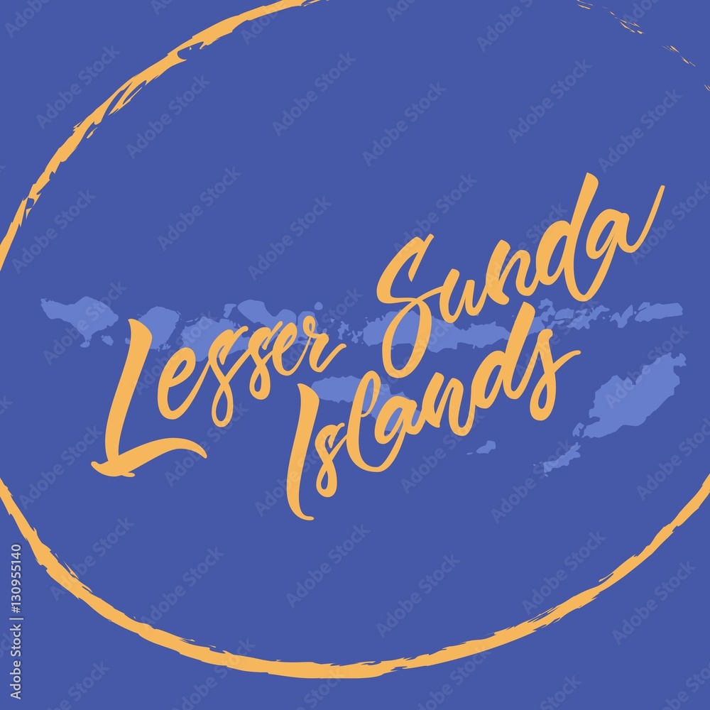 Indonesian lettering: Lesser Sunda Islands. vector bahasa words. Hand ...