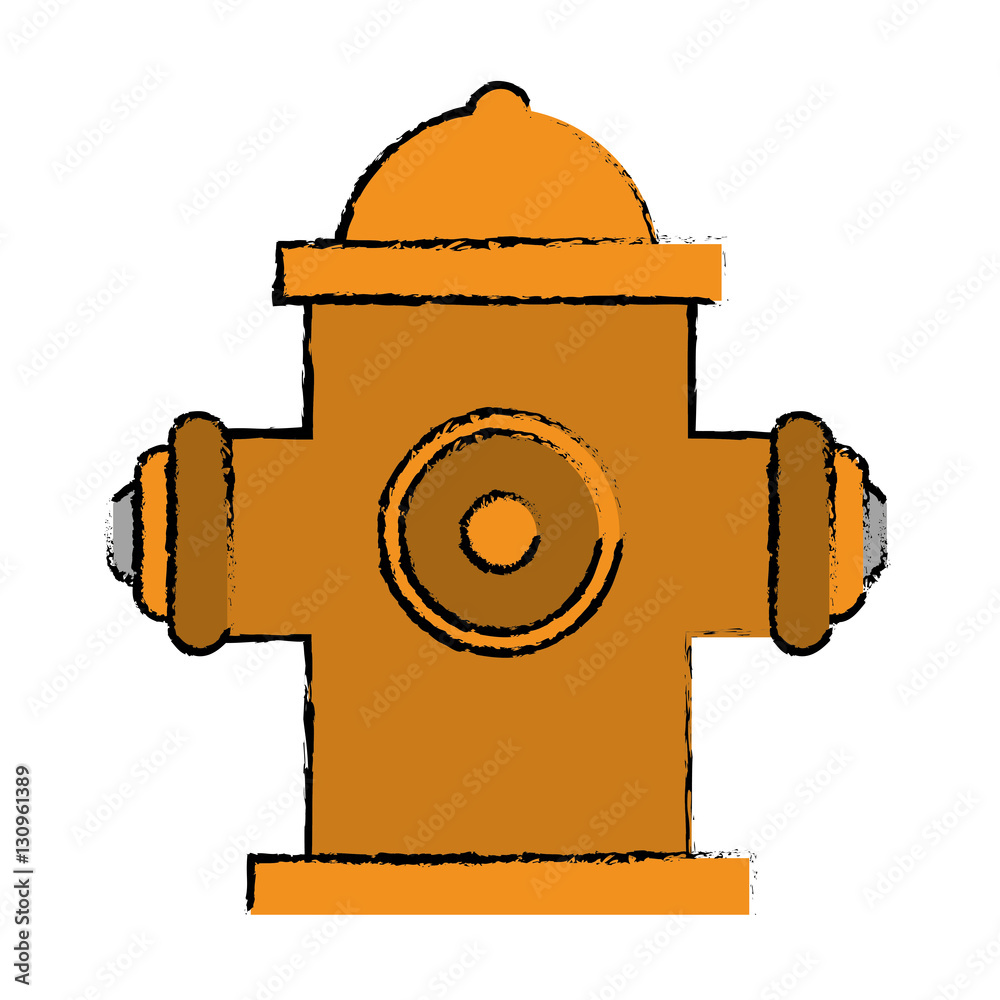 drawing yellow fire hydrant fire fighting vector illustration eps 10 ...