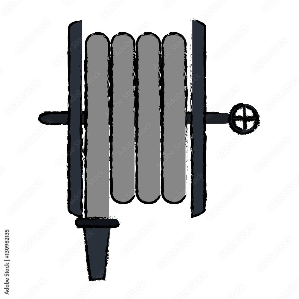 drawing fire hose holding gray vector illustration eps 10 Stock Vector ...