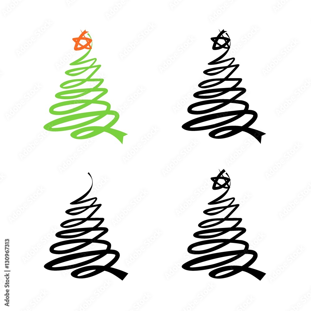 Christmas tree sign. Vector illustration. For any use. Stock Vector ...