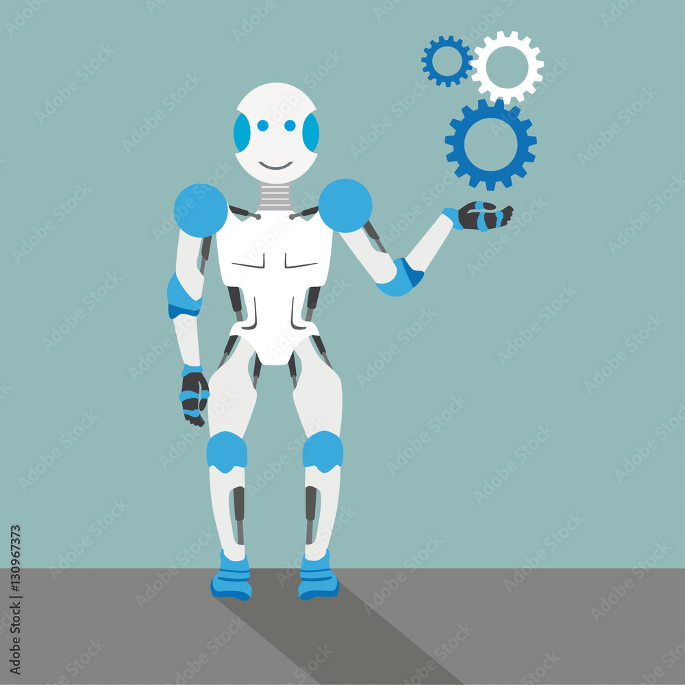 Cartoon Robot Gears Stock Vector | Adobe Stock