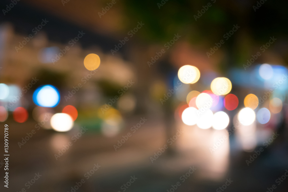 Blur background image. background is blur of light from street at night ...