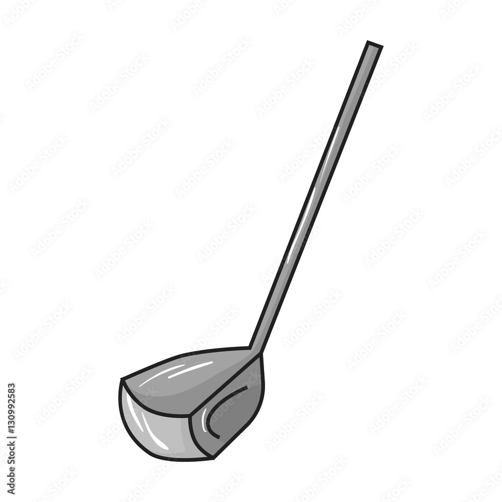Golf club icon in monochrome style isolated on white background. Golf ...