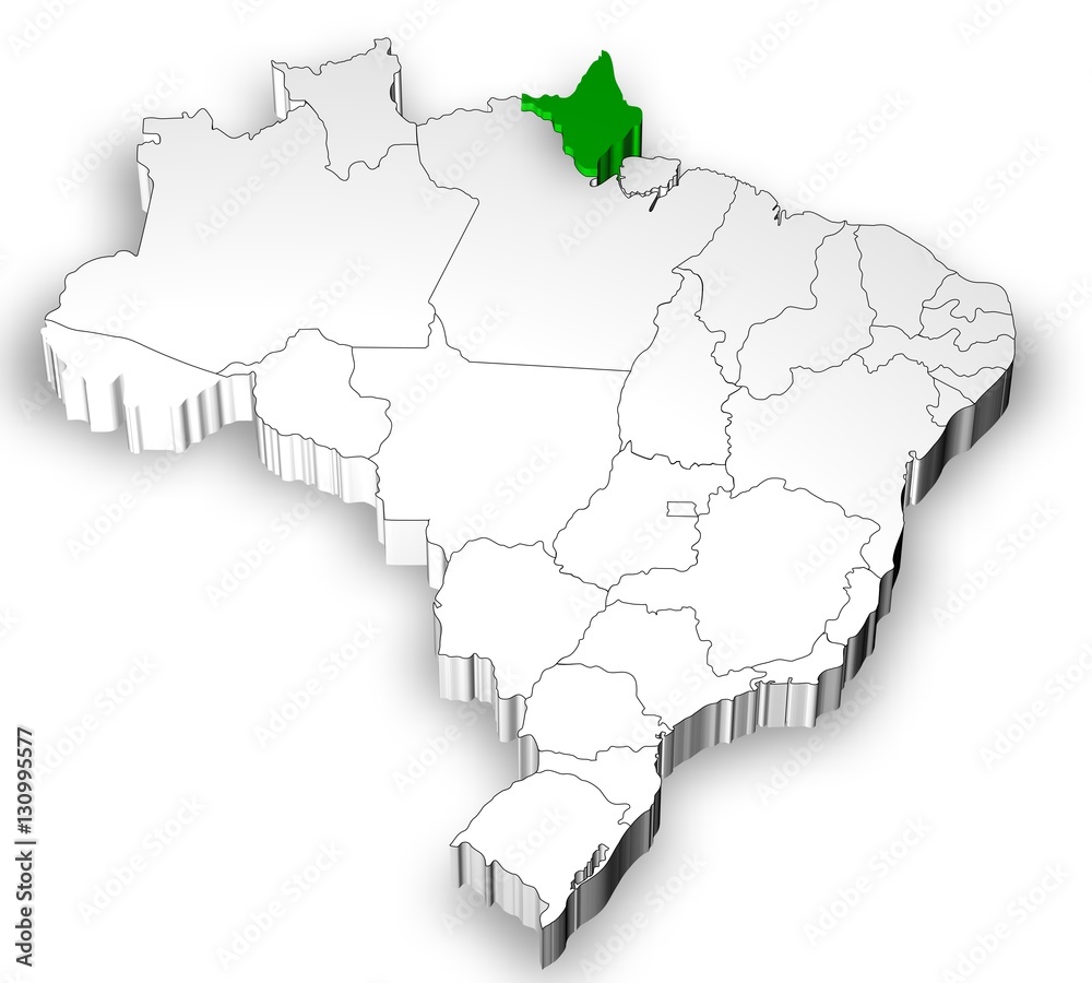 Brazilian map with Amapa state highlighted Stock Illustration | Adobe Stock